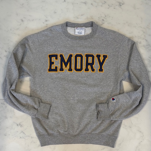 Champion | Tops | Unisex Champion Gray Crewneck Sweatshirt With Blue ...